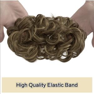 Hair | Natural Curly Messy Bun Extensions Blonde Medium Brown | Poshmark